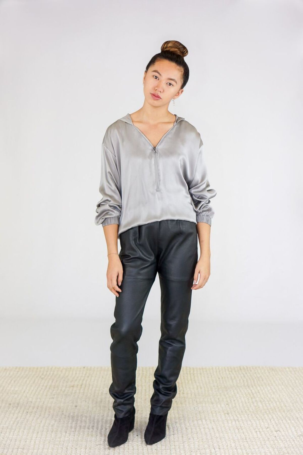 Humanoid Hena Leather Pants - Blackish | Garmentory