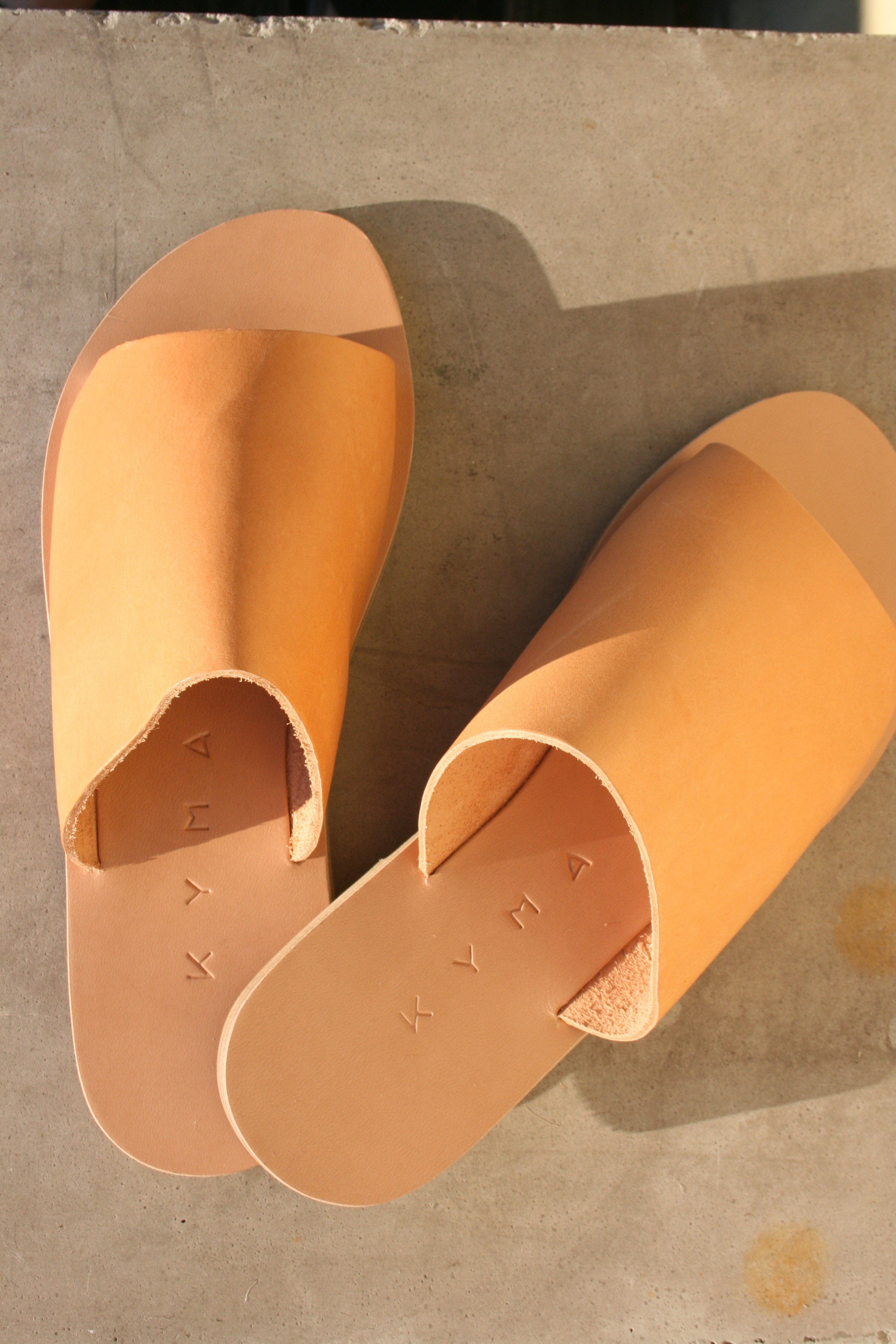 KYMA Kalymnos Open Toe Slides - Natural Tan | Garmentory