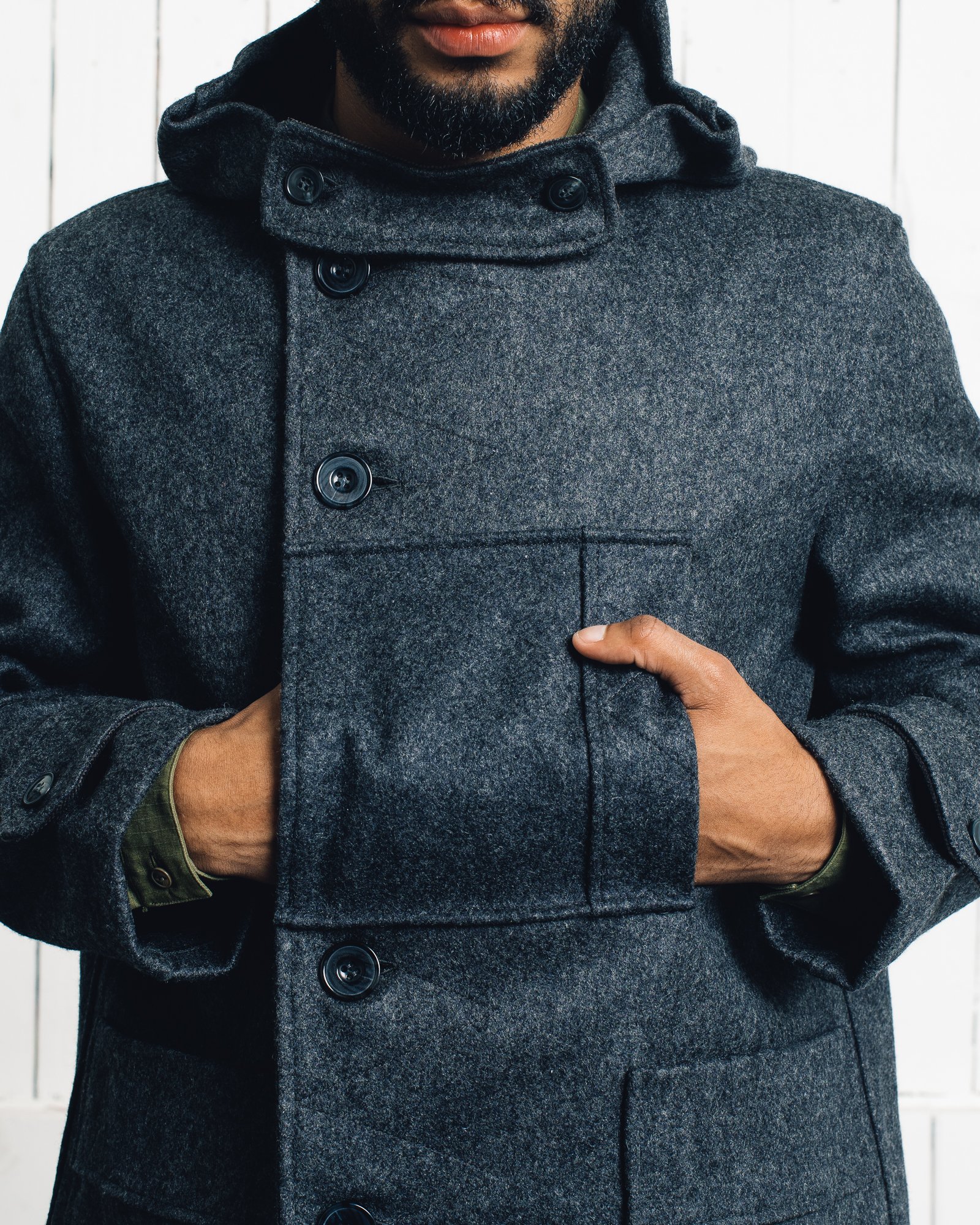 Arpenteur Kabig Melton Wool Coat | Garmentory