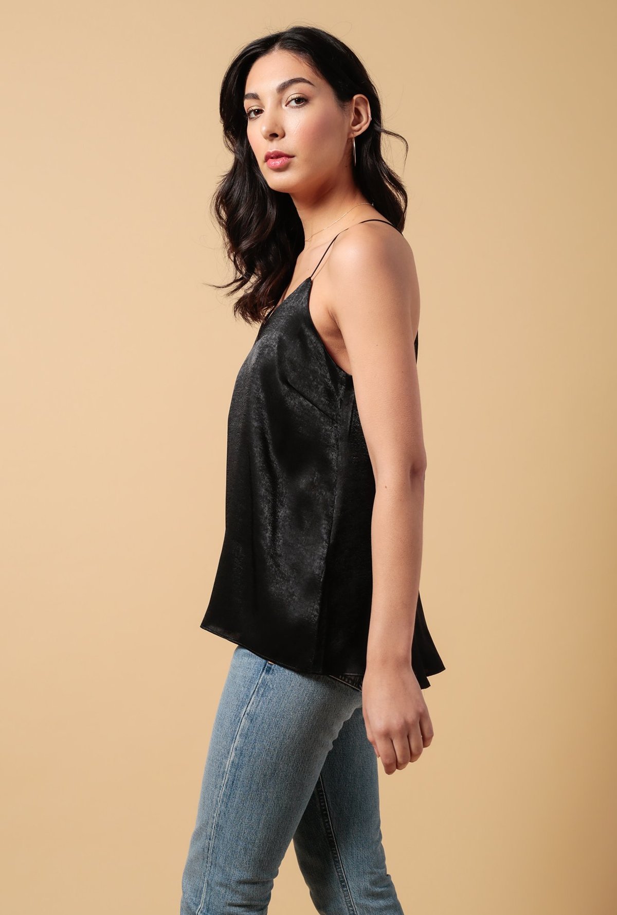 Azalea Melody Satin Cami Top - BLACK | Garmentory
