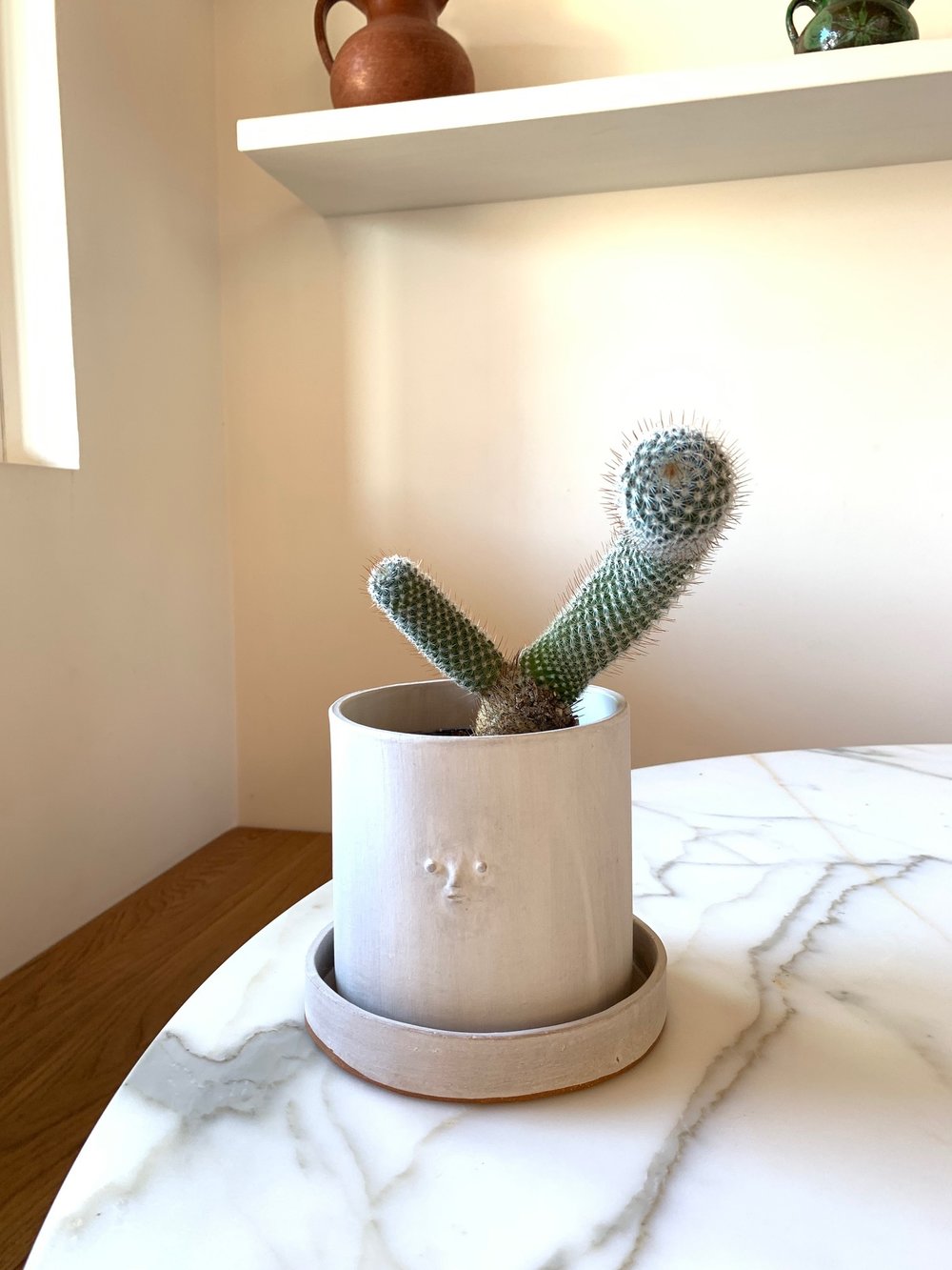 Mini Face Planter White with Saucer | Garmentory