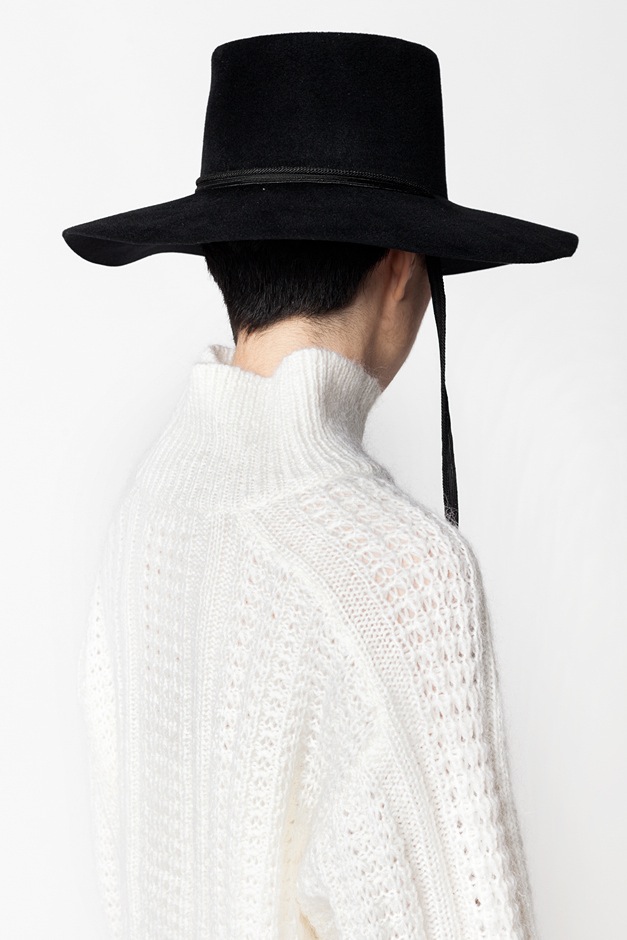 Clyde Wide Brim Gaucho Hat with Drawstring - black | Garmentory