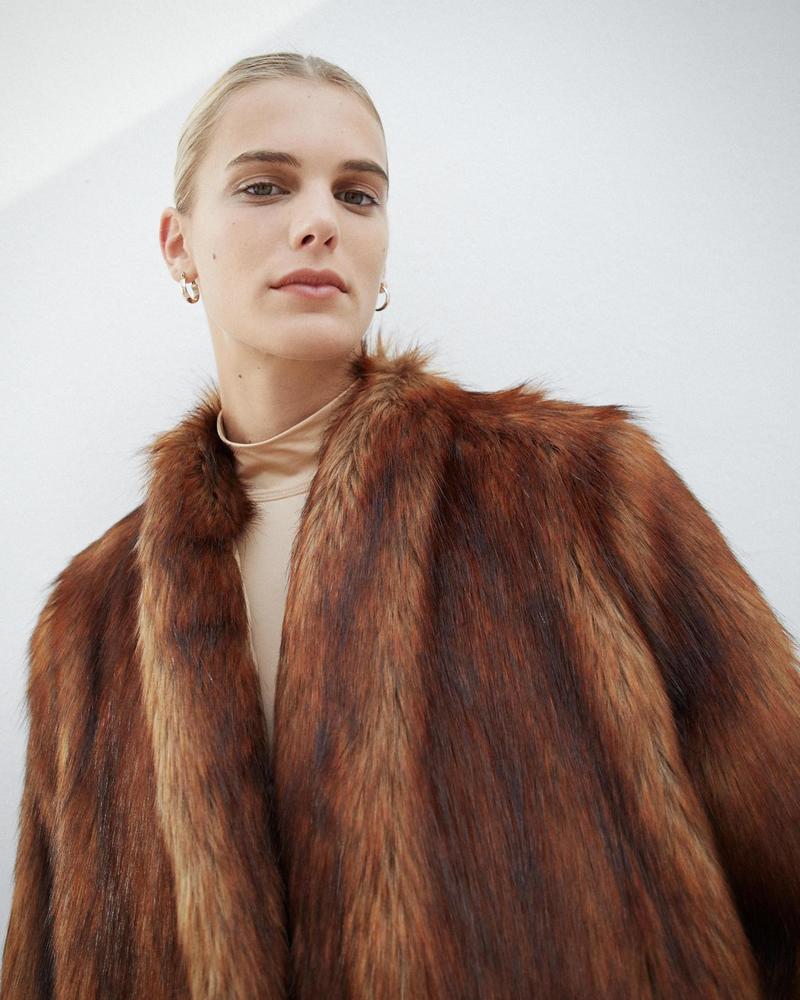 Nanushka Pas Faux Fur Robe Coat - Rusty Brown | Garmentory