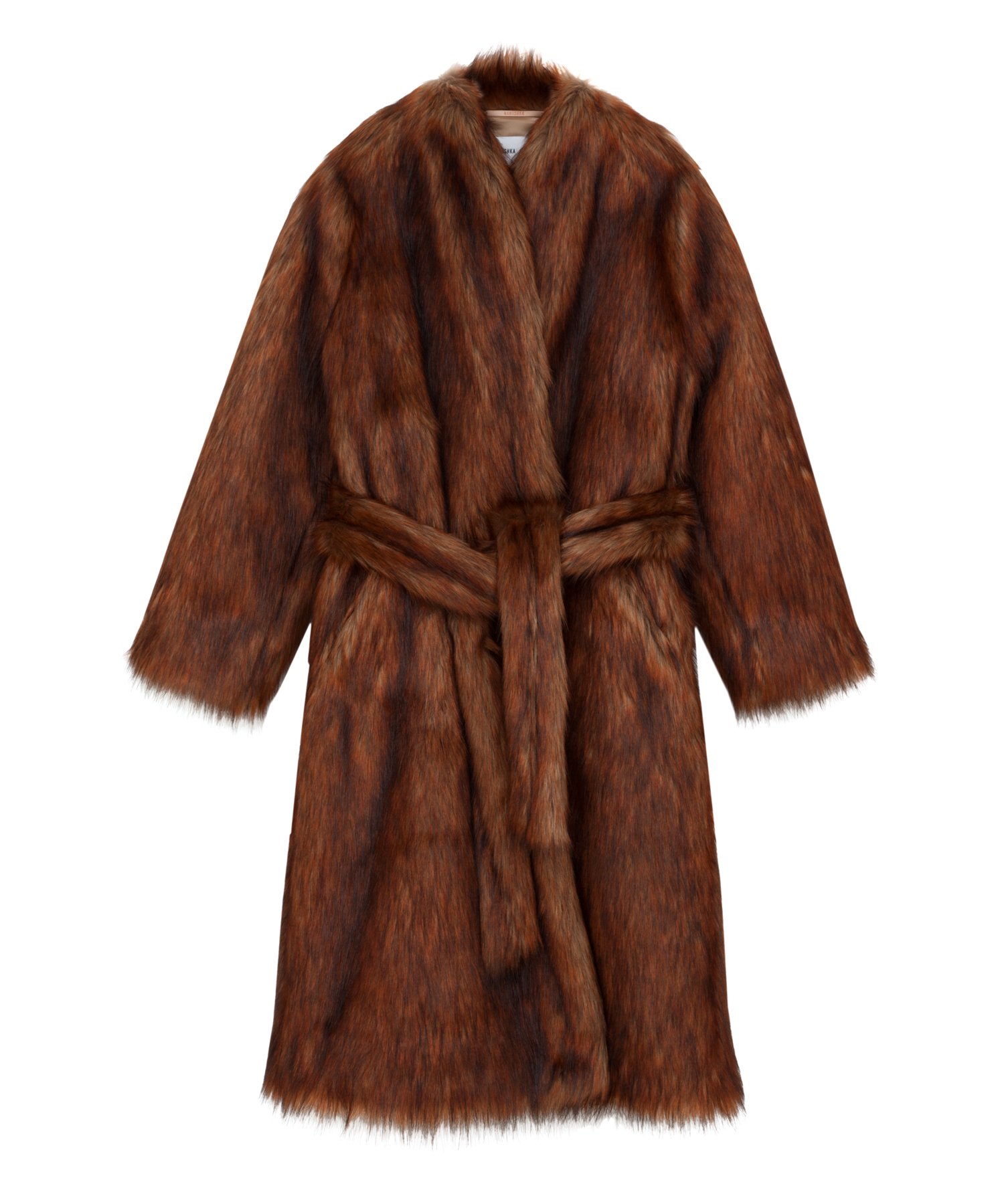 Nanushka Pas Faux Fur Robe Coat - Rusty Brown | Garmentory