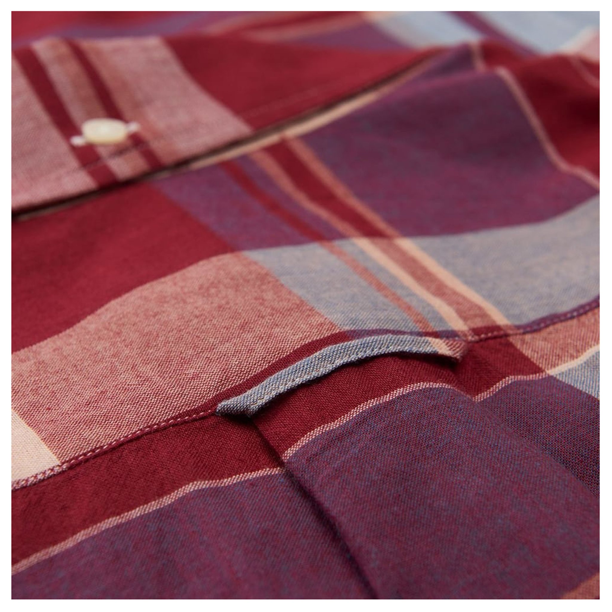 Gant Rugger Selvedge Bleeding Madras Shirt - Crimson | Garmentory