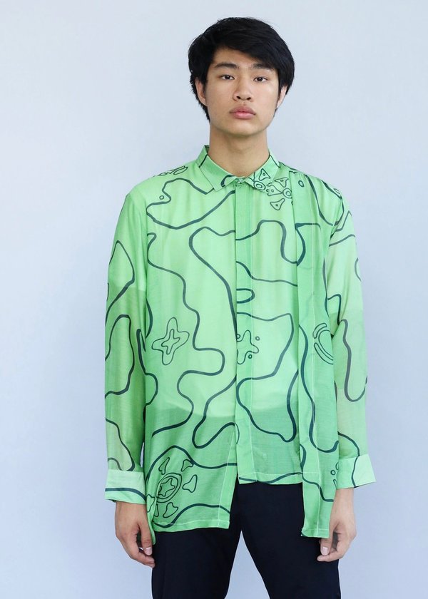 Amoeba Print Three Tiered Shirt | Garmentory
