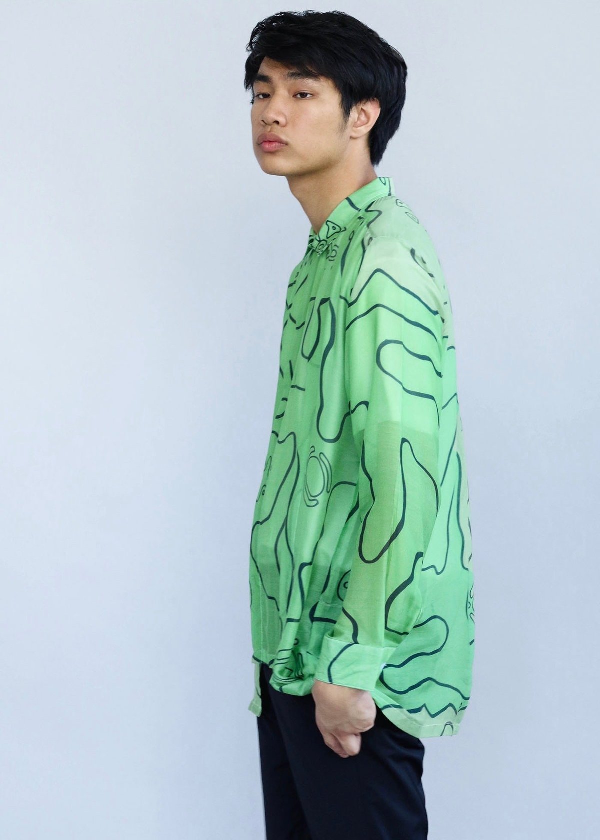 Amoeba Print Three Tiered Shirt | Garmentory