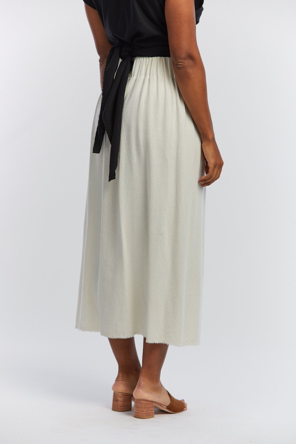 Miranda Bennett Silk Noil Paper Bag Skirt - Natural | Garmentory