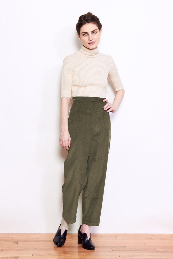 Sunja Link Pegged Leg Pant - Olive | Garmentory