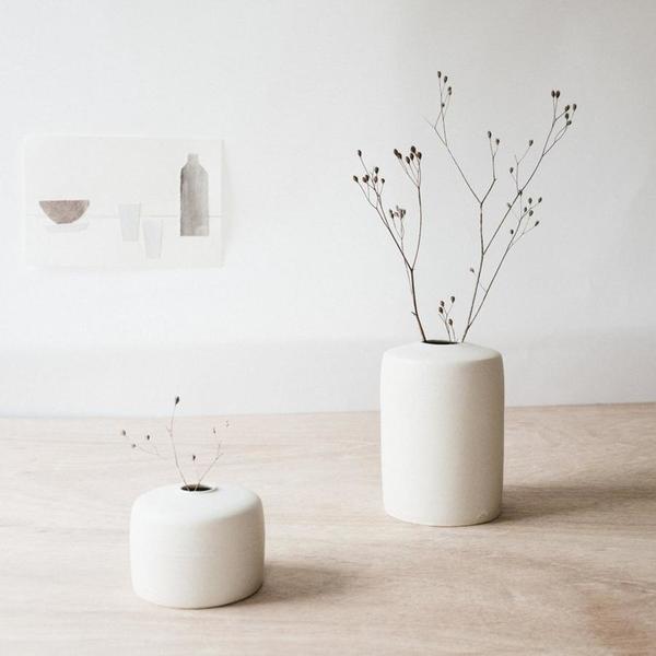 Notary Ceramics Large Round Vase - Matte White | Garmentory