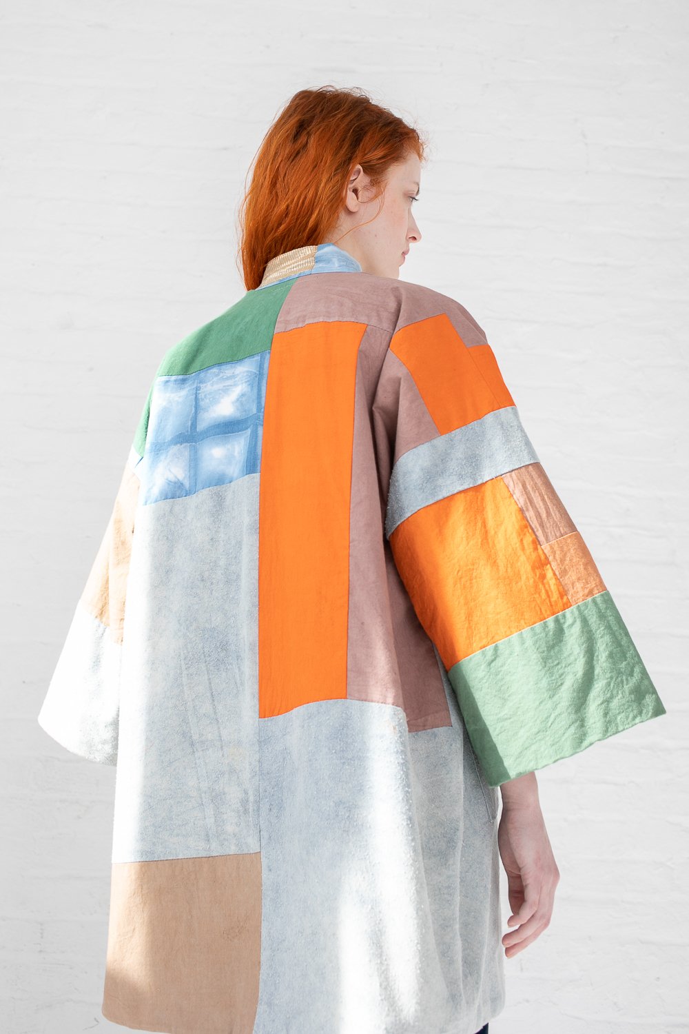 Jess Feury Quilted Kimono Jacket - Earth with Indigo | Garmentory