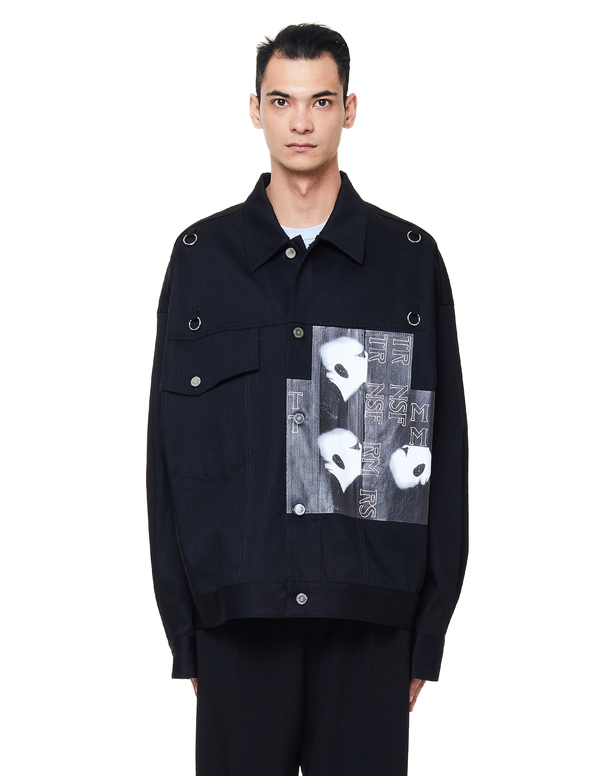 Raf Simons Cotton Bold Head Printed Jacket - Black | Garmentory