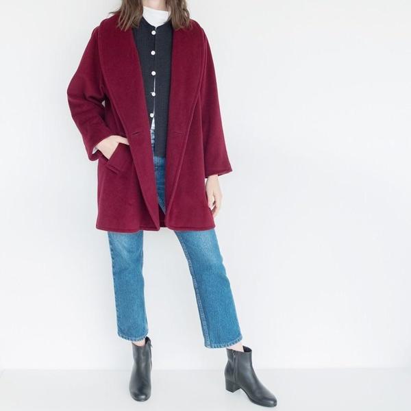Vintage Johan Wool Coat - Merlot | Garmentory