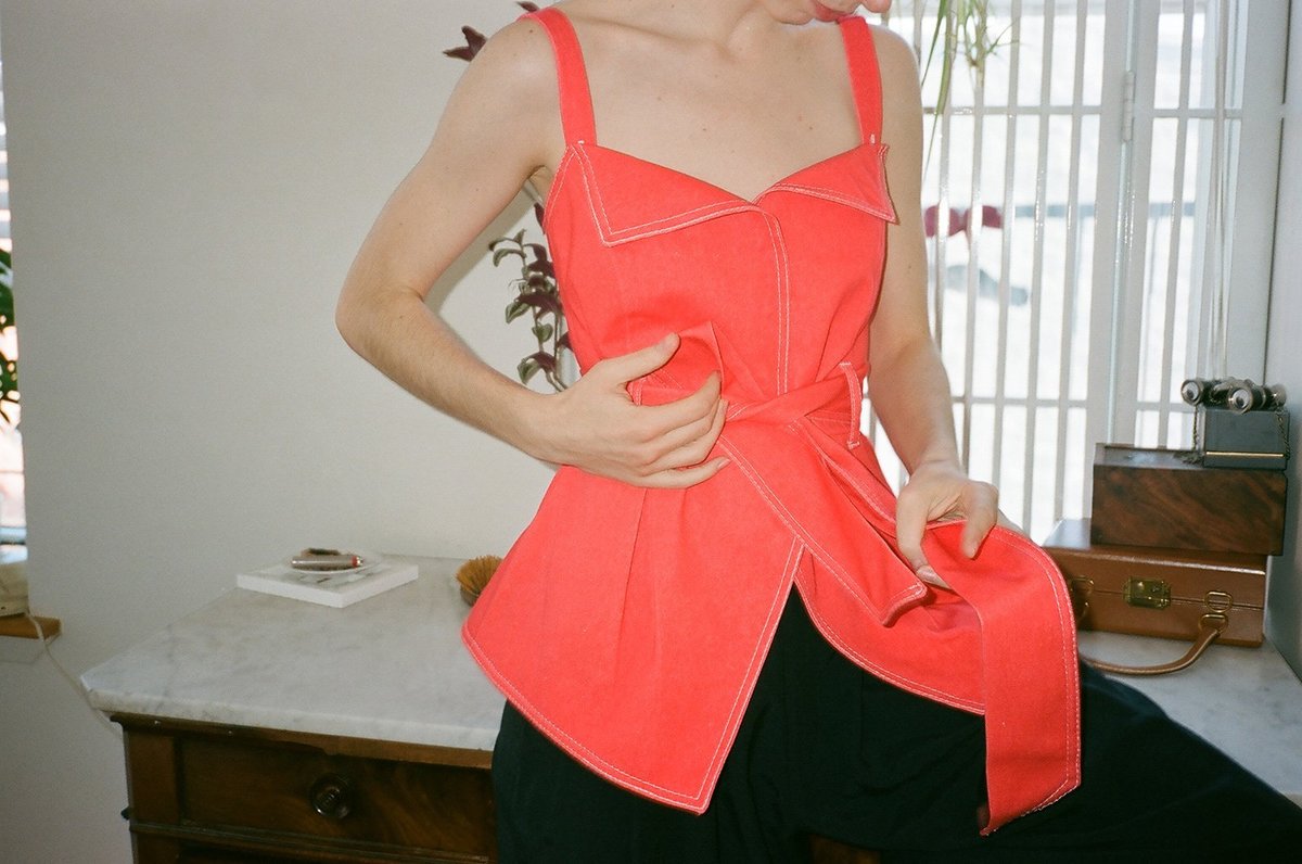 J. Kim Peplum Bustier - Cherry | Garmentory