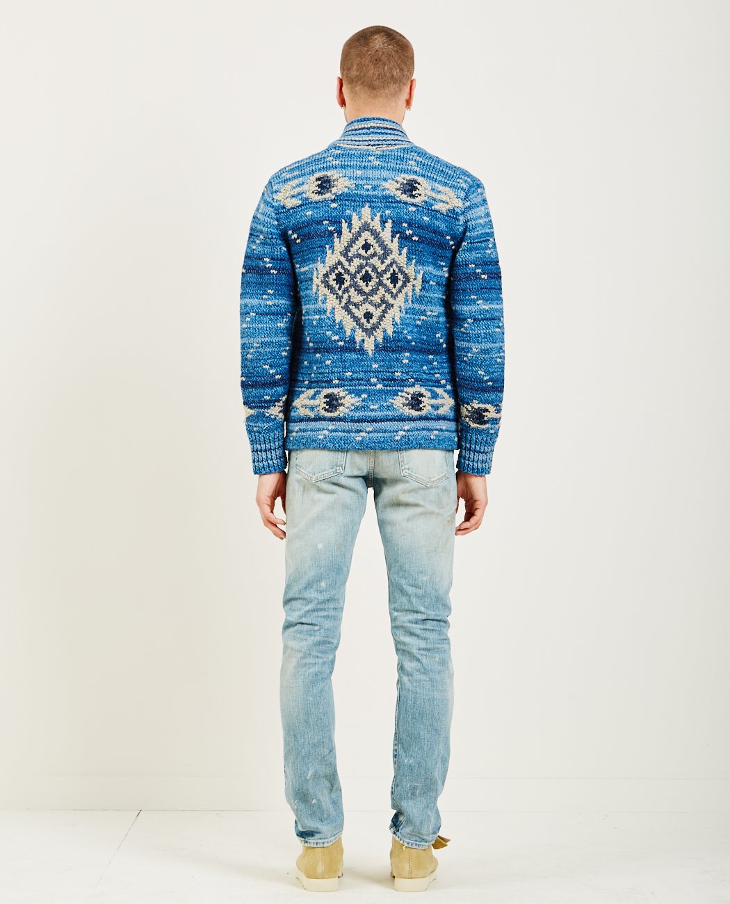 RRL HAND KNIT CARDIGAN - INDIGO | Garmentory