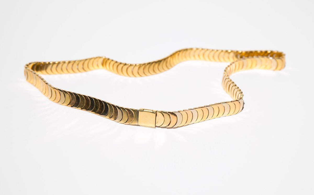 Vintage Kindred Black 18k Gold Tri-Color Scales Choker | Garmentory