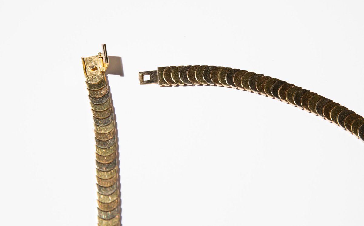 Vintage Kindred Black 18k Gold Tri-Color Scales Choker | Garmentory