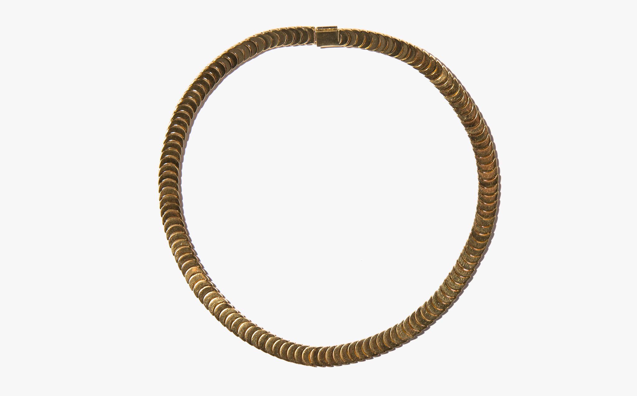 Vintage Kindred Black 18k Gold Tri-Color Scales Choker | Garmentory
