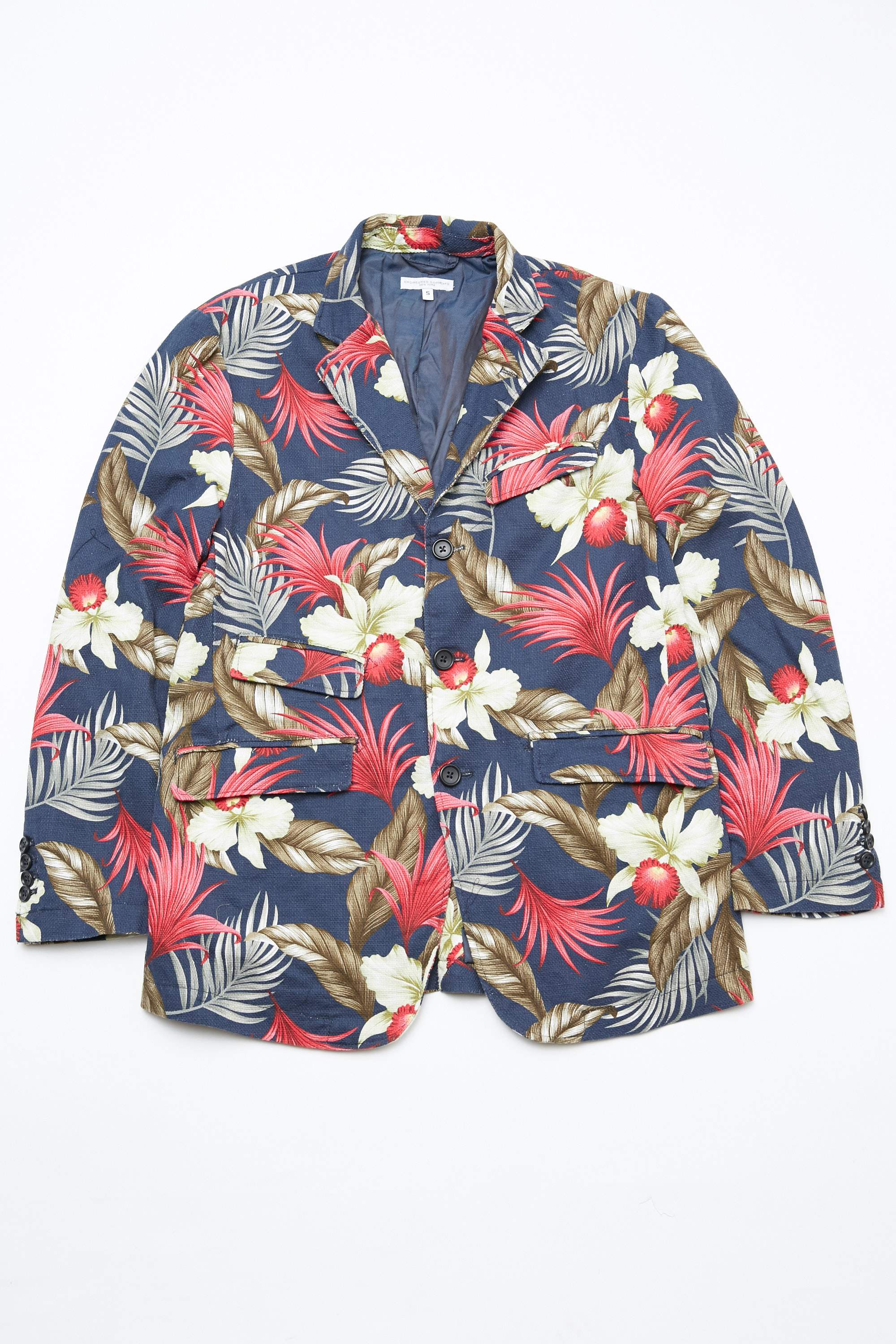 Engineered Garments Andover Java Cloth Jacket - Navy/Hawaiian Floral ...