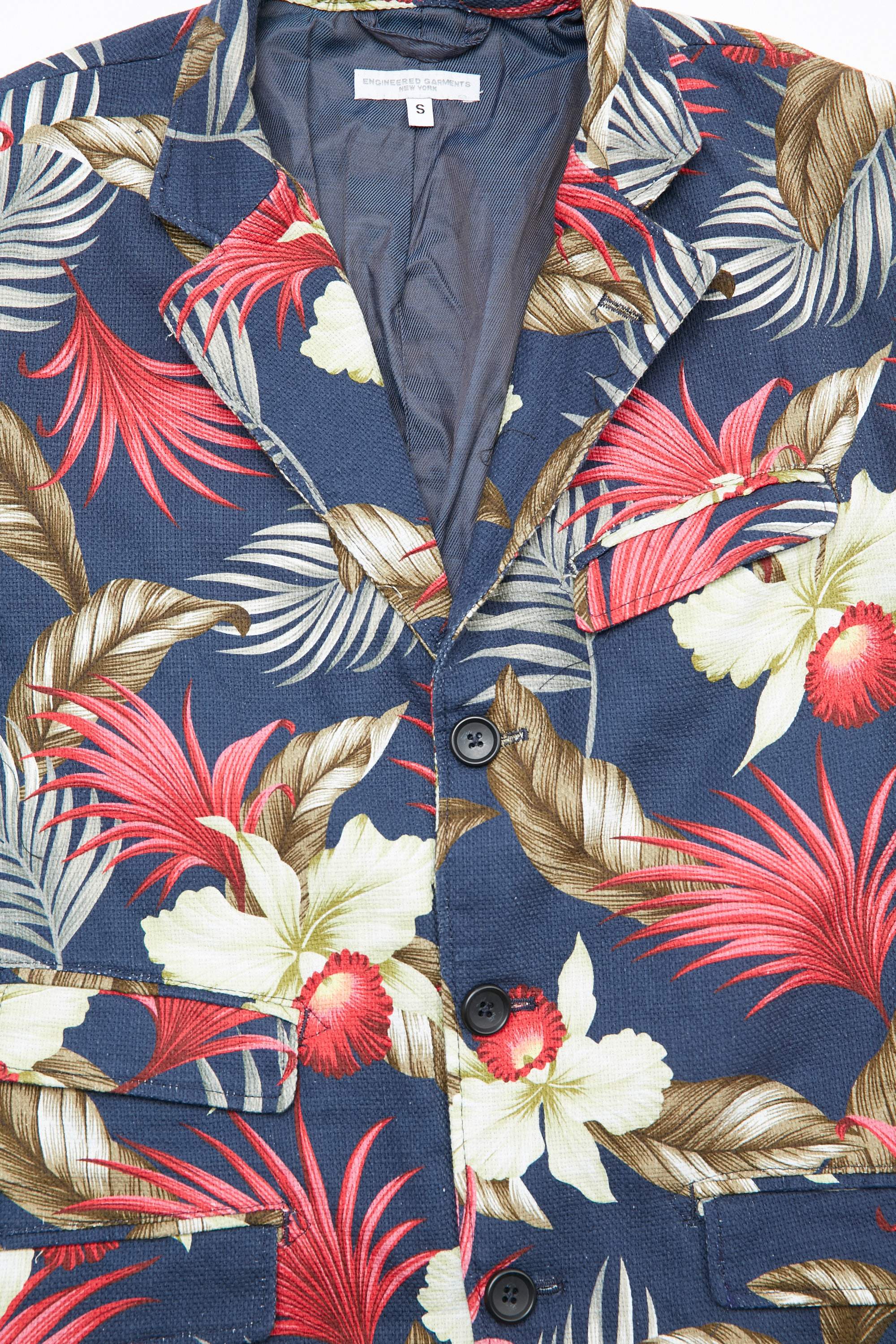 Engineered Garments Andover Java Cloth Jacket - Navy/Hawaiian Floral ...