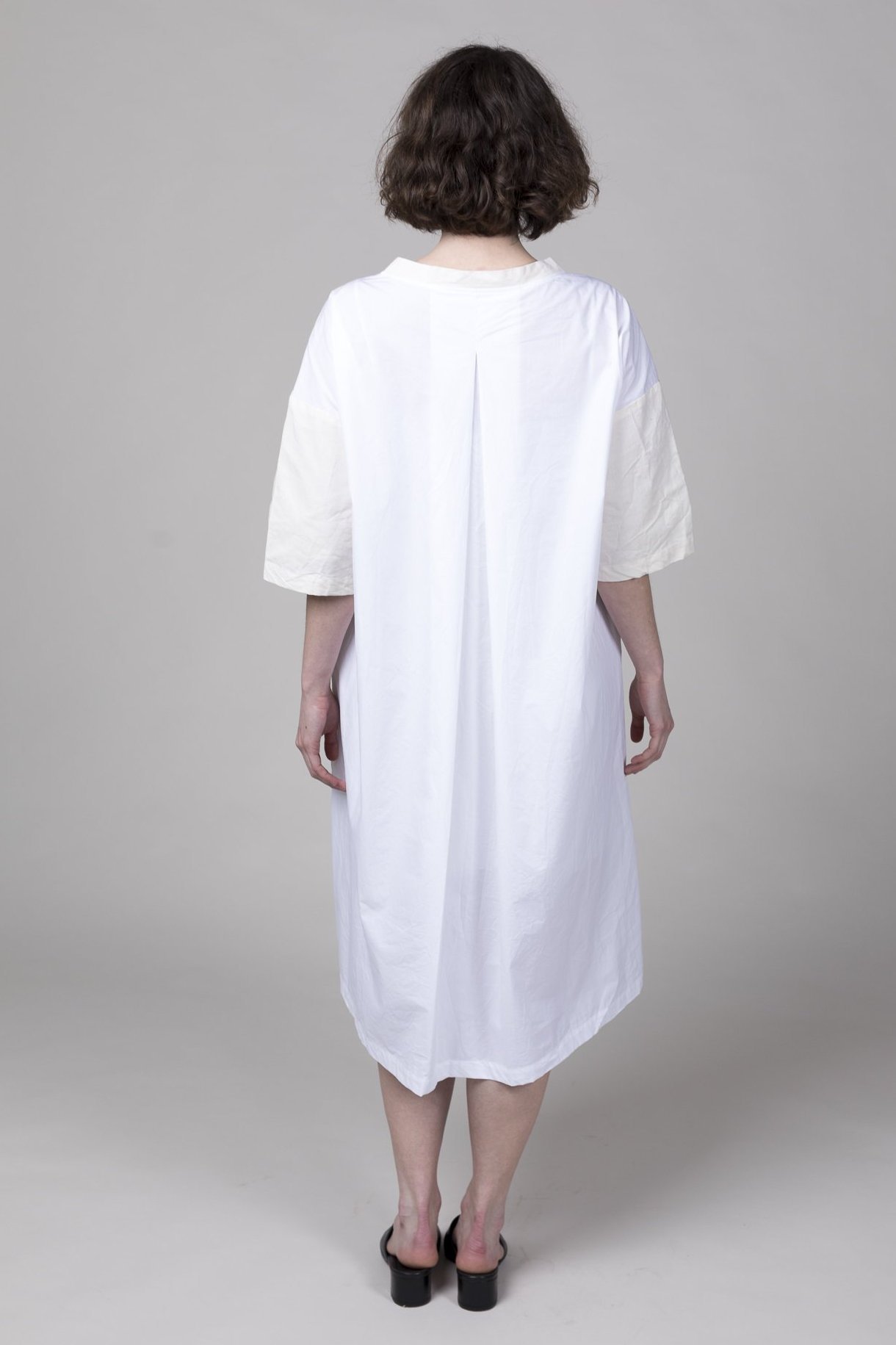 Gallego Desportes Inverted Pleat Back Dress - Natural | Garmentory