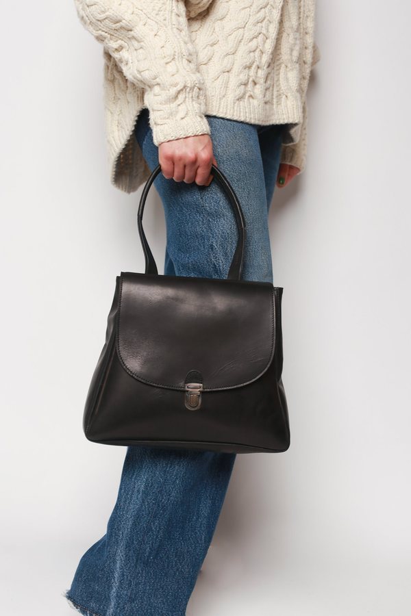 Cherevichkiotvichki Small Lock Bag with Single Handle - Black | Garmentory