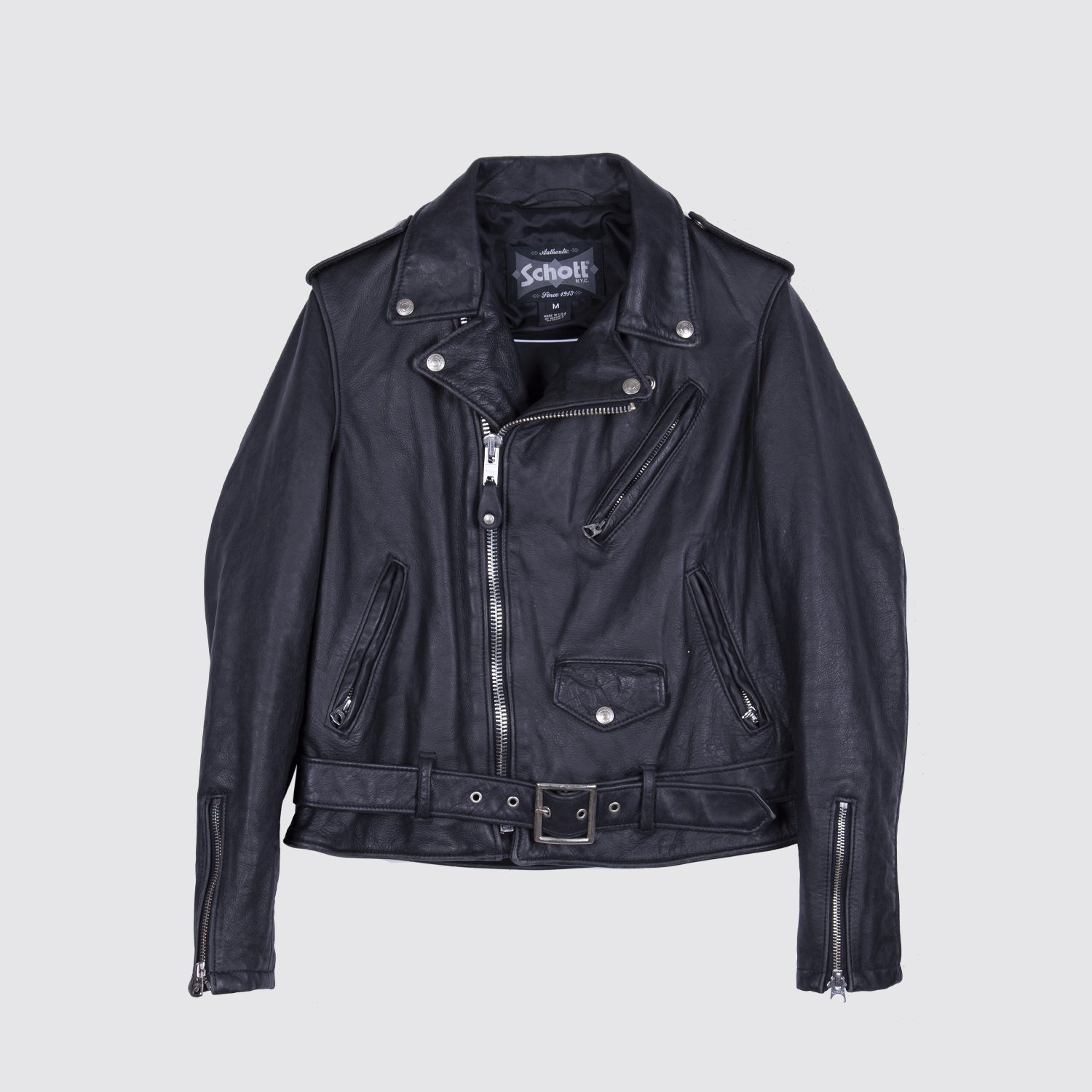 Schott 626 VNW Vintaged Cowhide Motorcycle Jacket - Washed Black ...