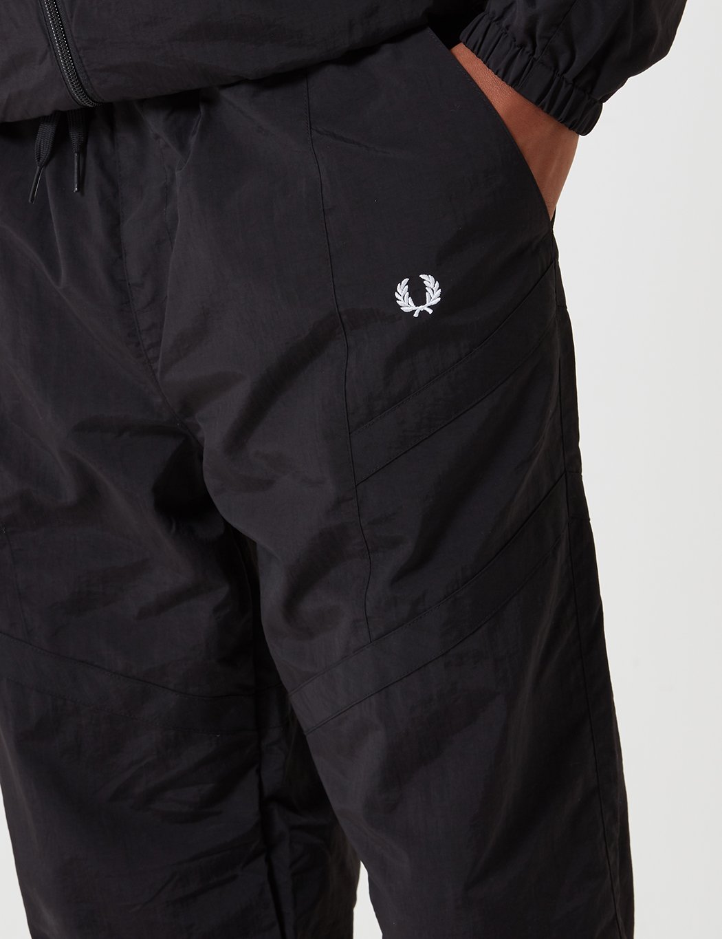 Fred Perry Monochrome Shell Suit Trouser - Black | Garmentory
