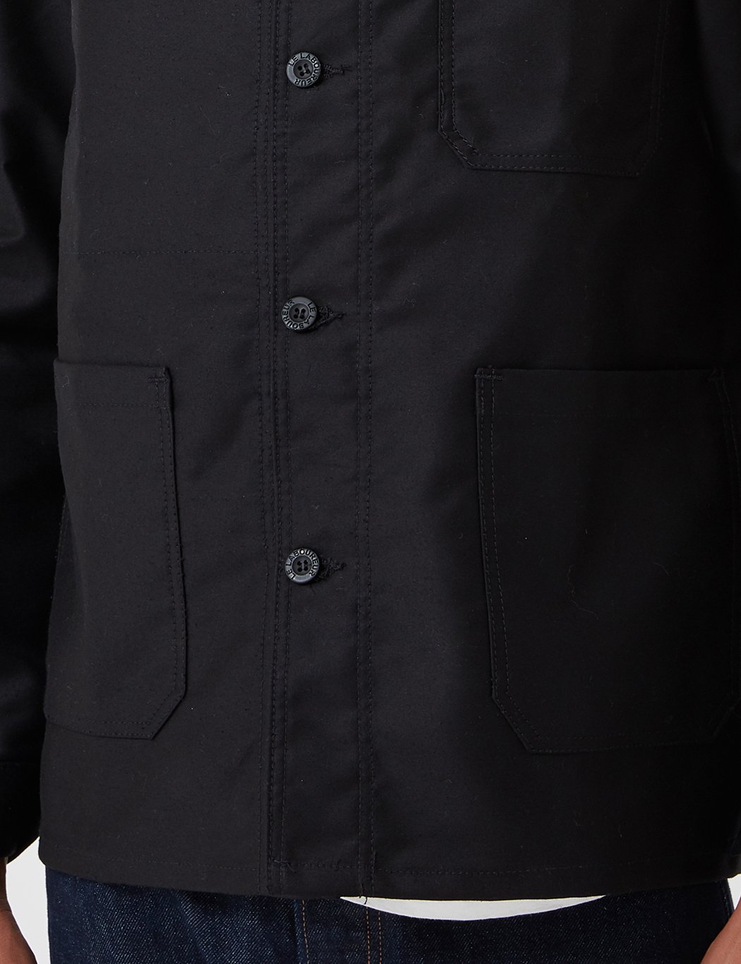Le Laboureur Moleskin Work Jacket - Black | Garmentory