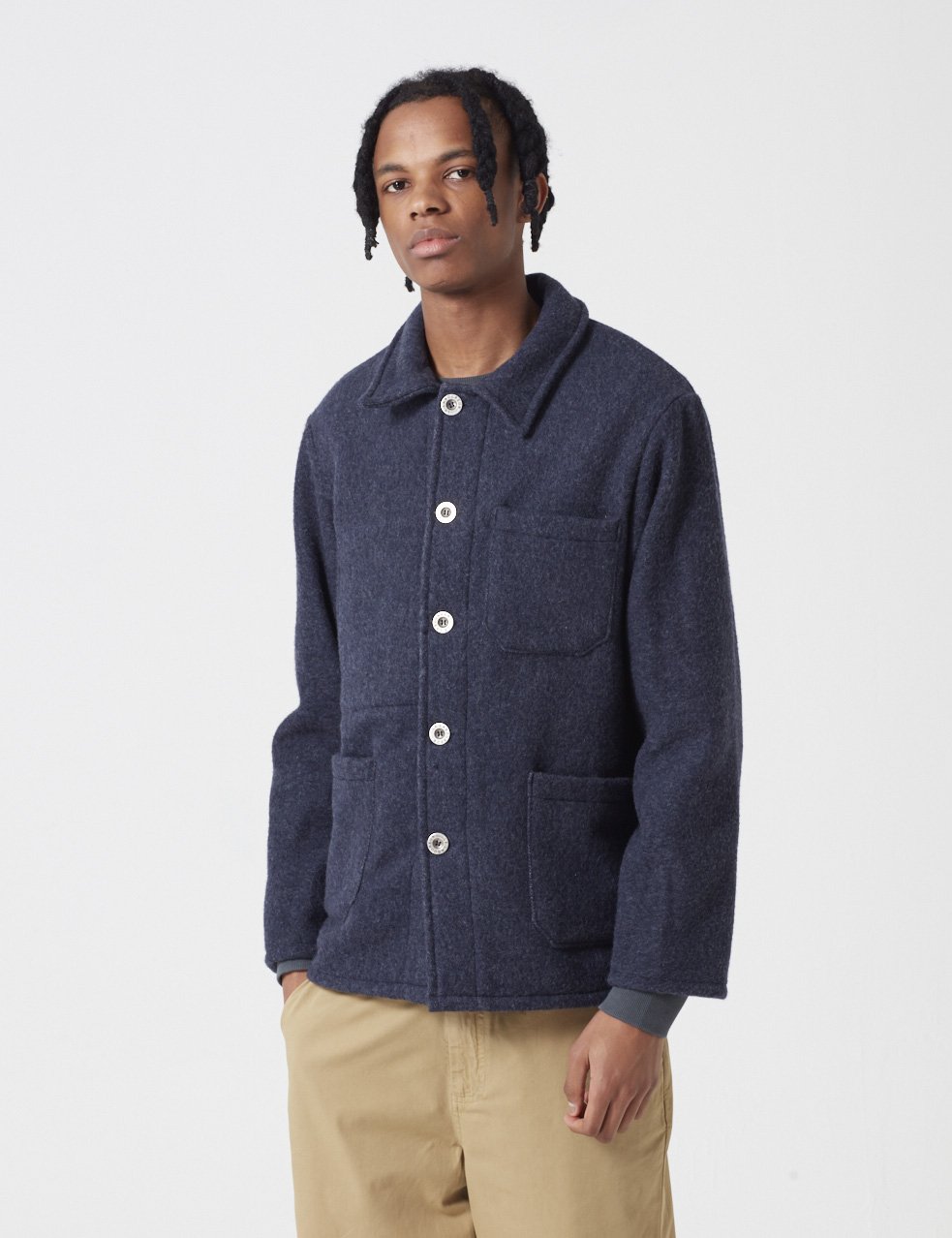 Le Laboureur Wool Work Jacket - Navy | Garmentory