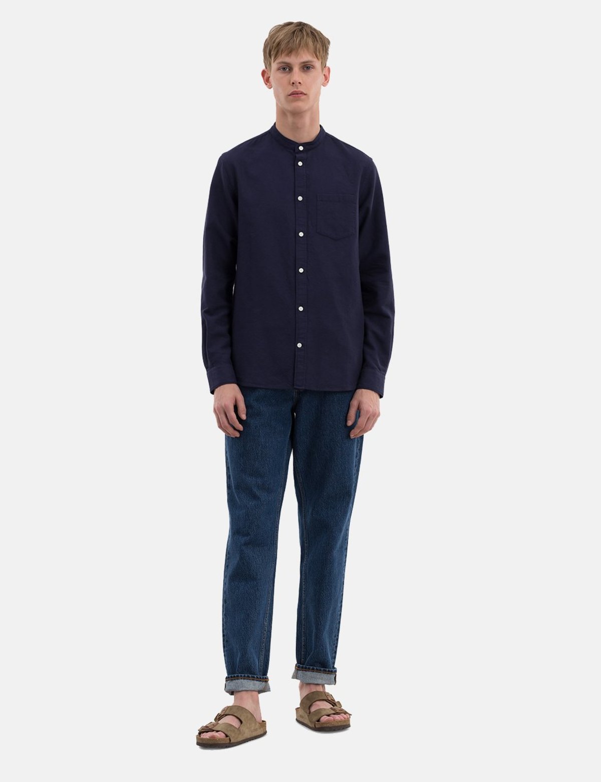 Norse Projects Hans Grandad Ripstop Shirt - Dark Navy Blue | Garmentory