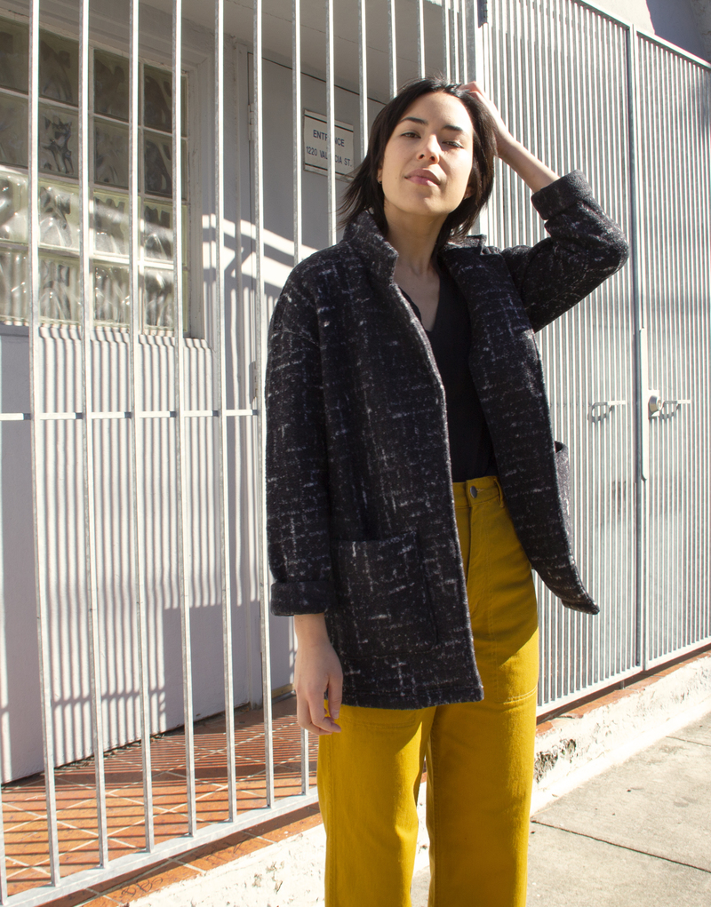 Curator Car Coat - Black/white print | Garmentory