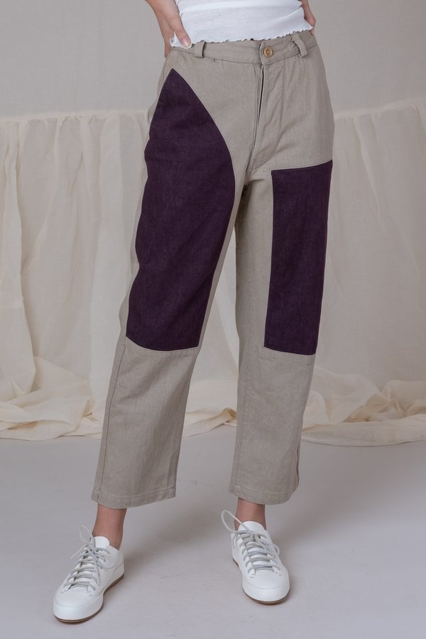 Zed Patch Pants - Burgundy/Tan | Garmentory