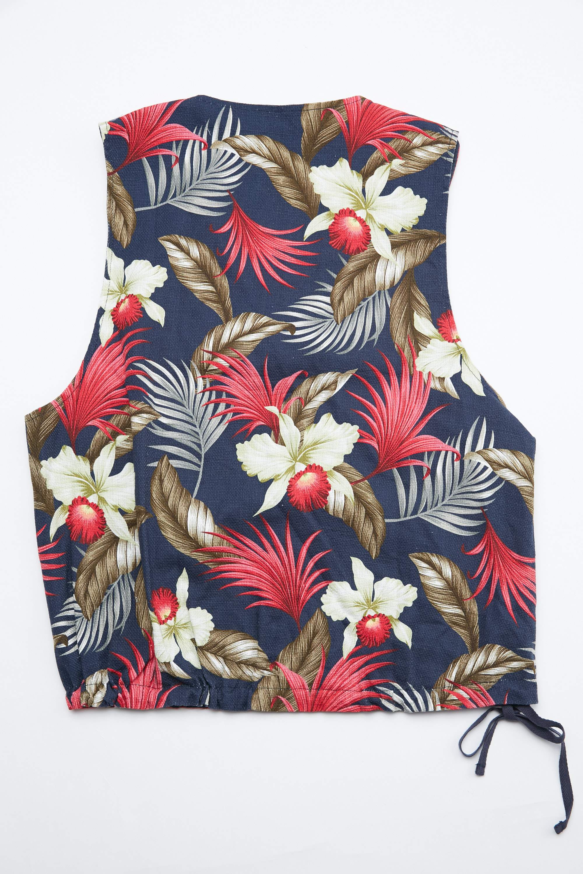 Engineered Garments Cover Vest - Navy Hawaiian Floral Java Cloth ...