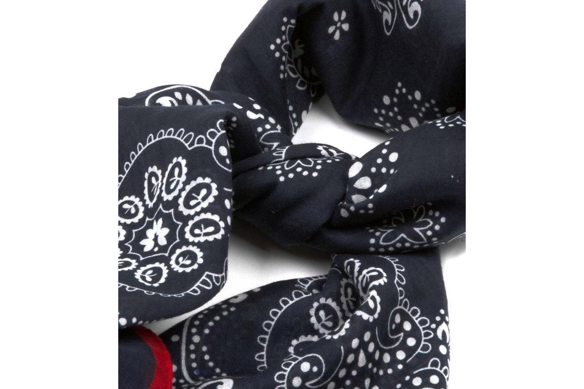 Drake's Silk Bandana - Navy Floral/Paisley Print | Garmentory