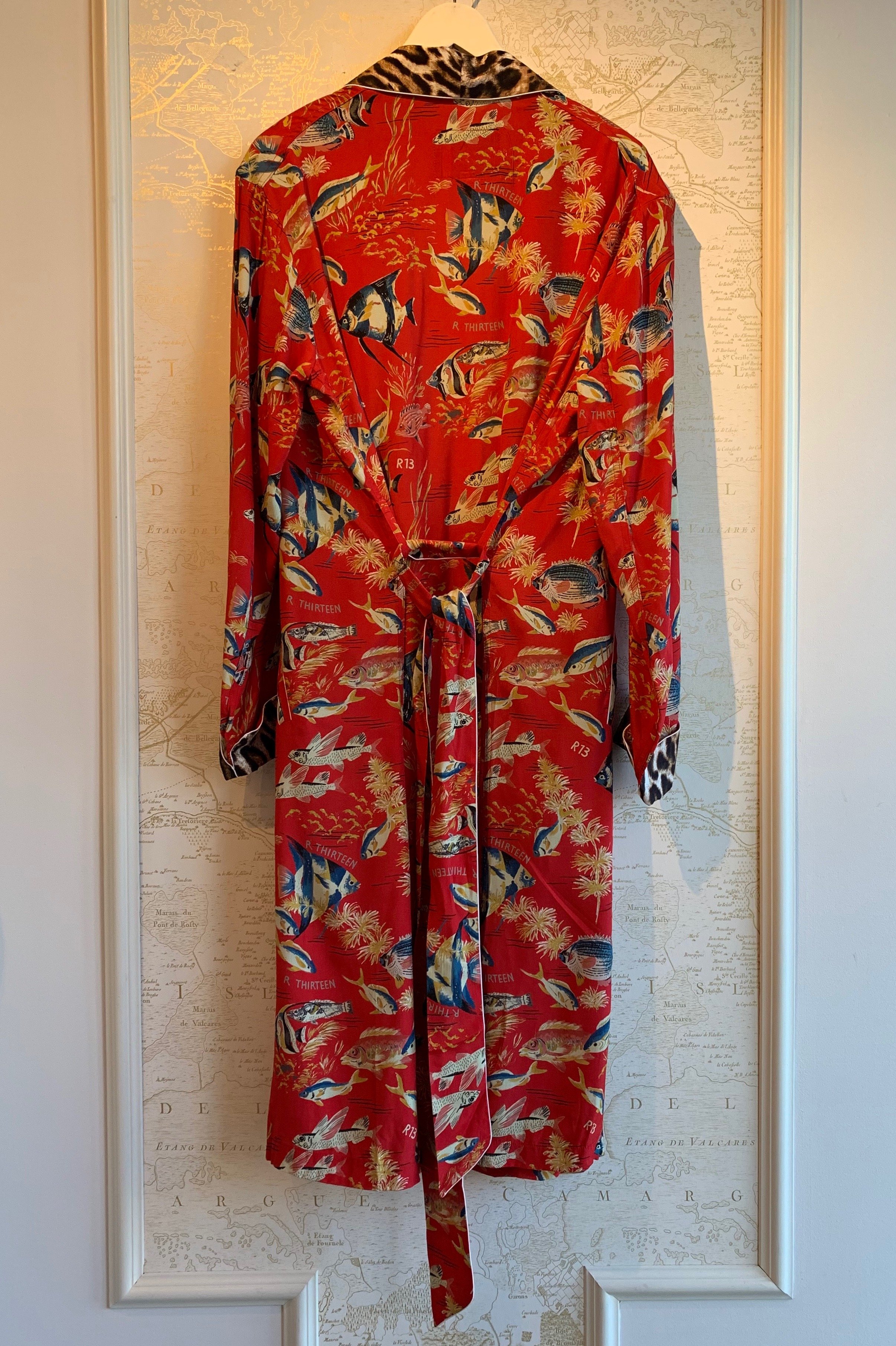 R13 Smoking Robe - Red Fish/Leopard | Garmentory