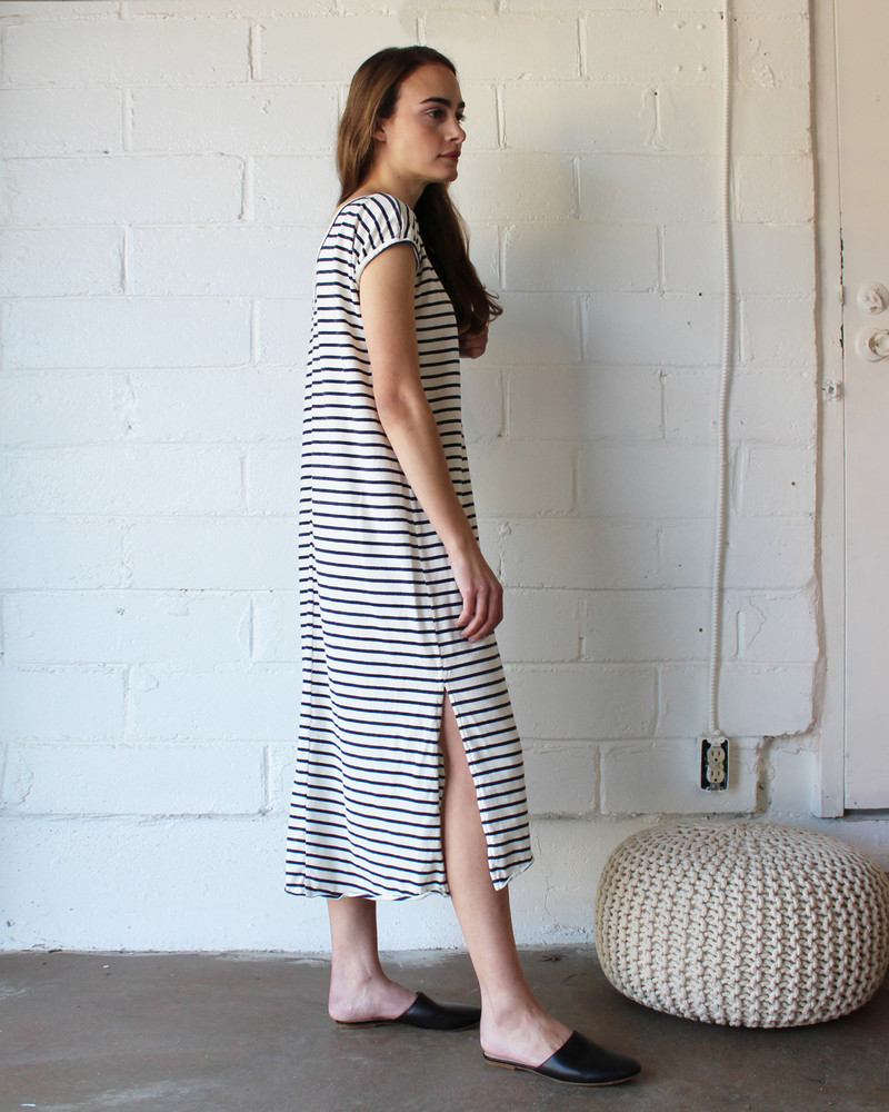 esby TALLULAH TEE DRESS - NAVY STRIPE | Garmentory
