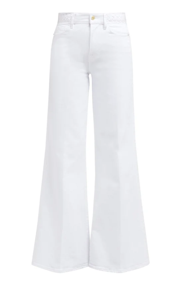 FRAME Denim Le Palazzo Braided Waistband - White | Garmentory