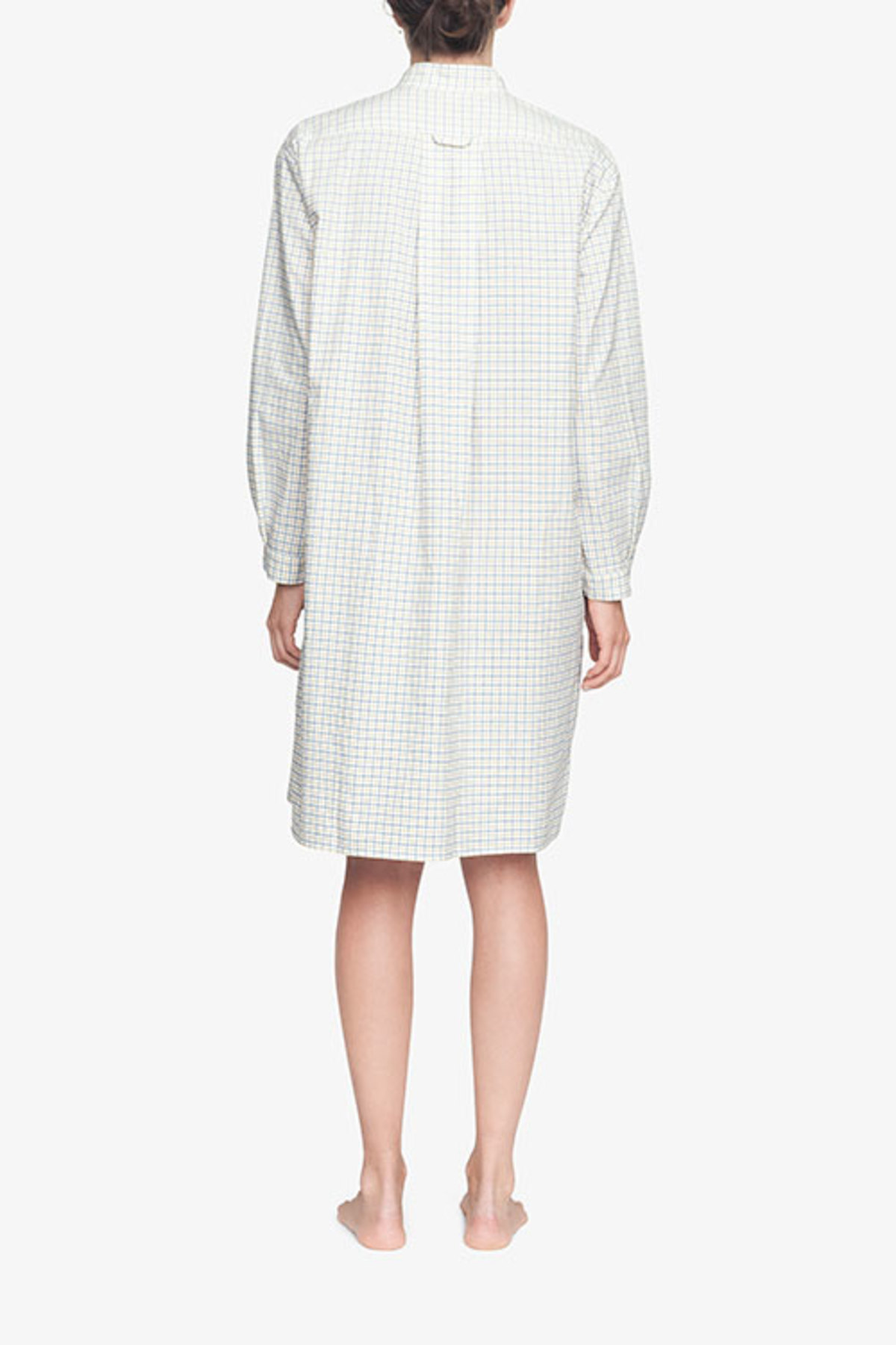 The Sleep Shirt Long Sleep Shirt Blue and Maize Check | Garmentory
