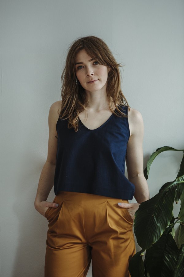 Amanda Moss Penny Tank - Navy | Garmentory