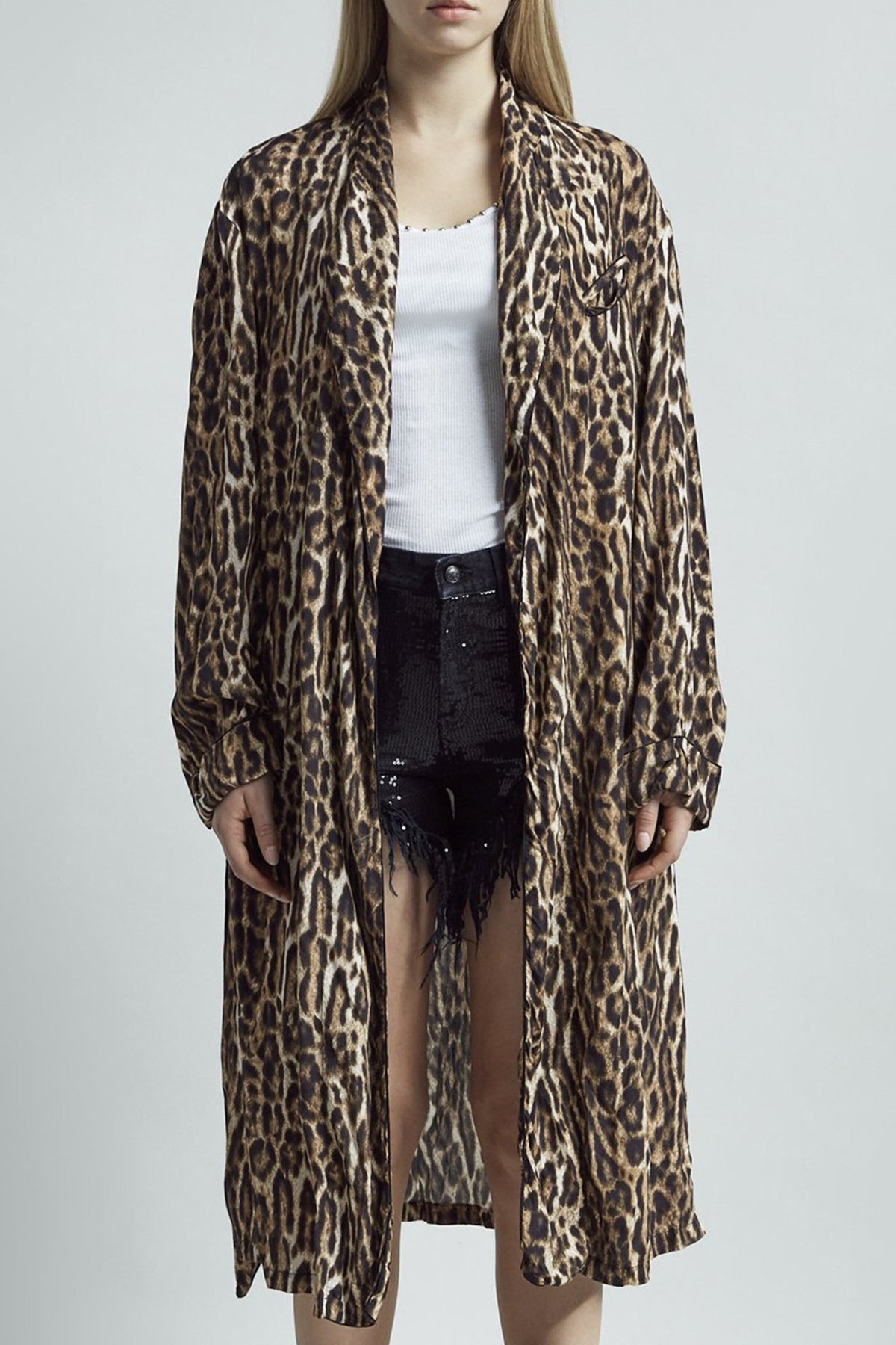 R13 Smoking Robe with Piping - Leopard | Garmentory