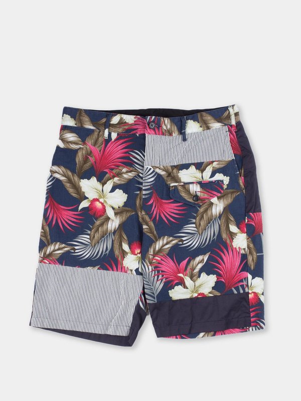 Engineered Garments Gurka Java Cloth Short - Navy Hawaiian Floral ...