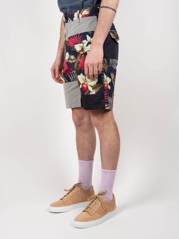 Engineered Garments Gurka Java Cloth Short - Navy Hawaiian Floral ...