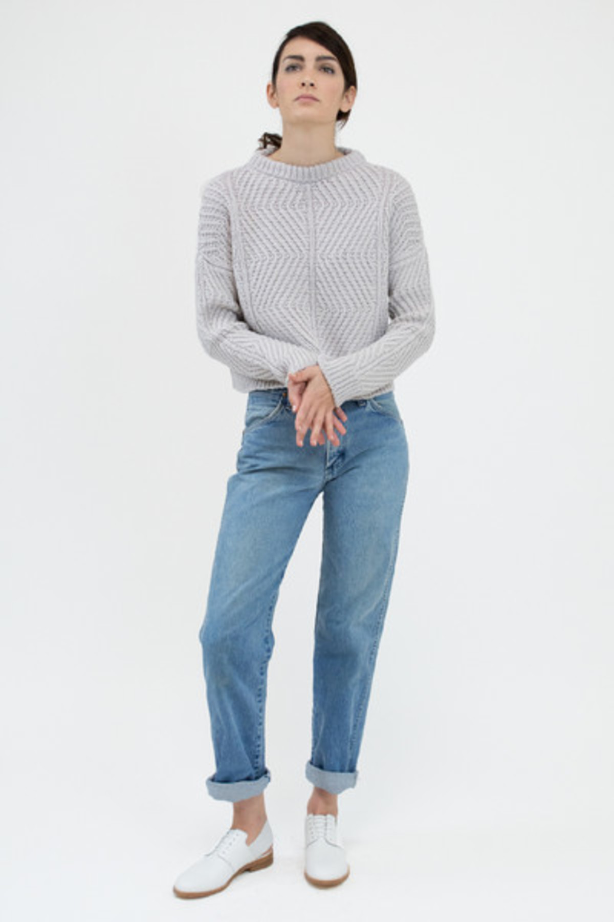 Micaela Greg Silver Bevel Sweater | Garmentory