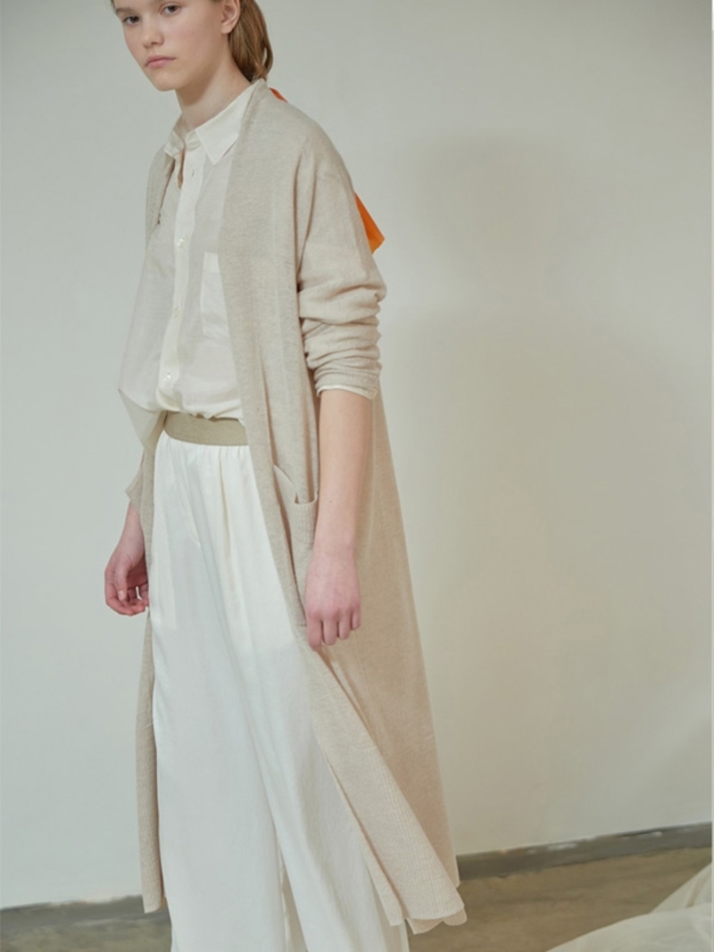 GREYYANG Light Alpaca Cardigan Coat - Oatmeal | Garmentory