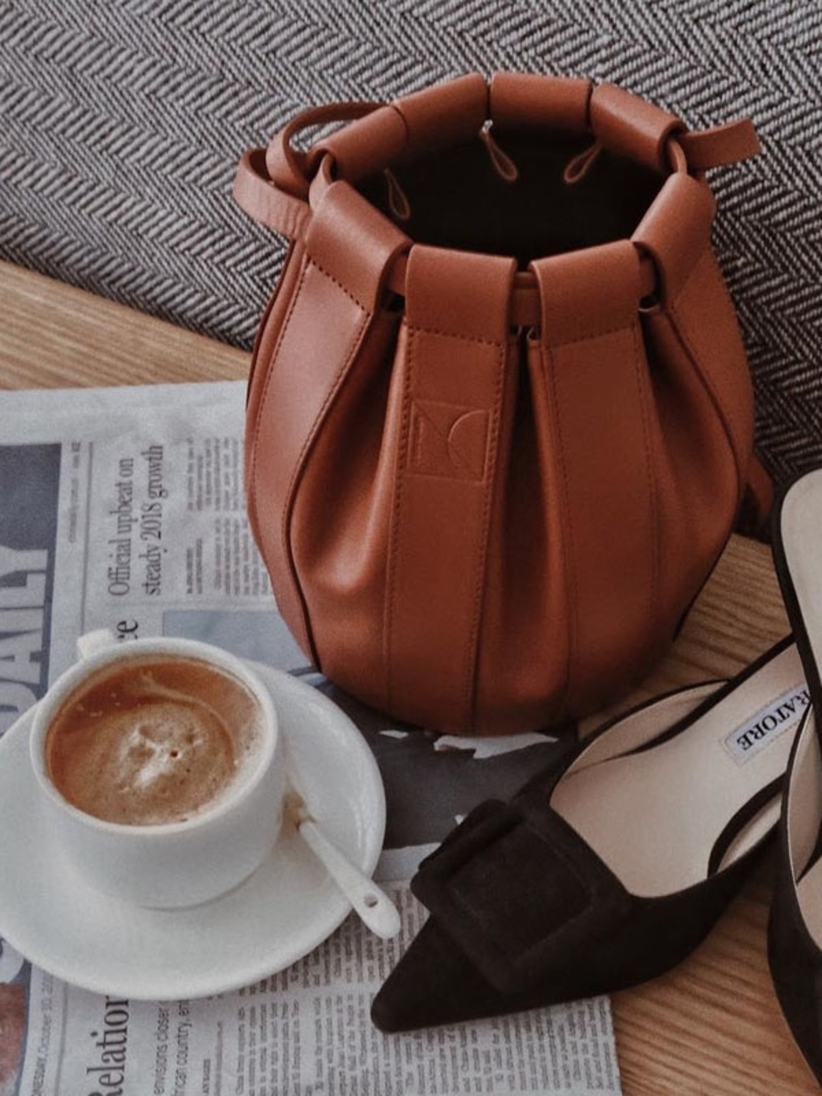 LOW CLASSIC Leather Drawstring Small Bag - Brown | Garmentory