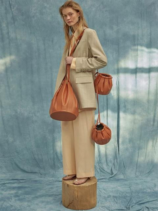 LOW CLASSIC Leather Drawstring Small Bag - Brown | Garmentory