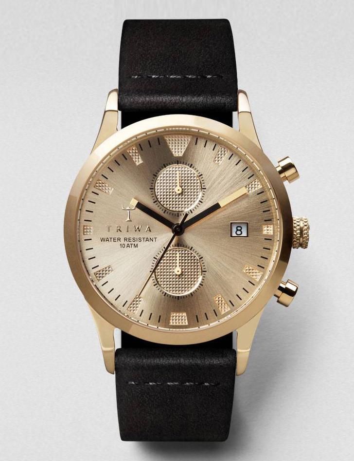 Triwa Sort of Black Chrono Watch - Gold | Garmentory