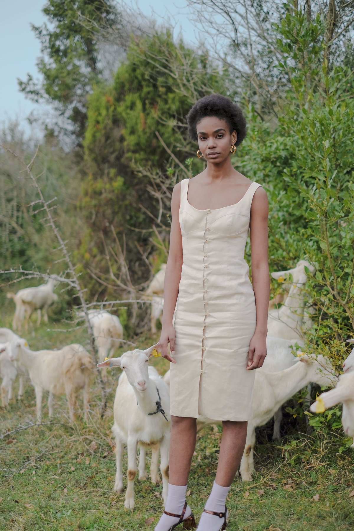 OhSevenDays Tuesday Panel Dress - Beige | Garmentory