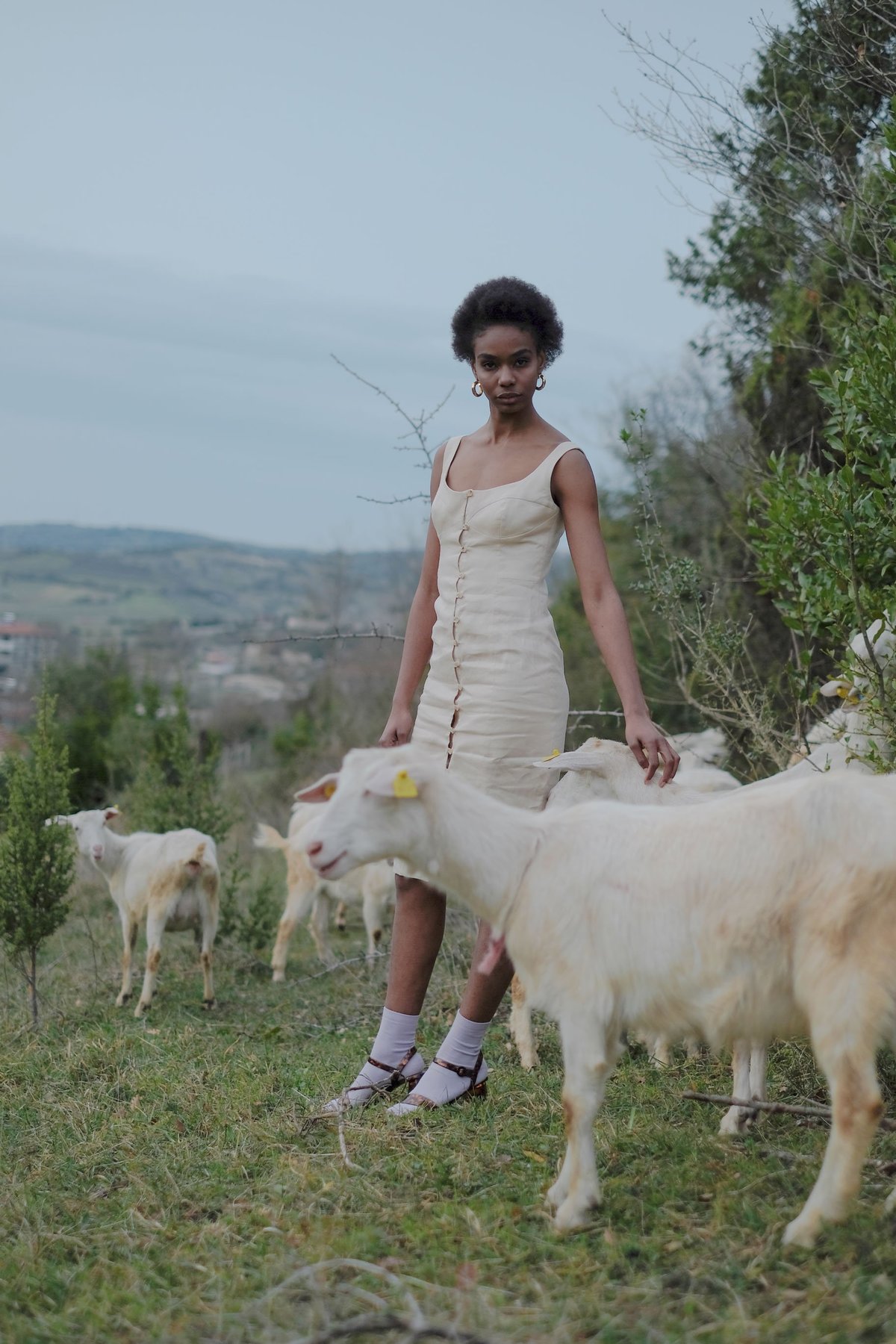 OhSevenDays Tuesday Panel Dress - Beige | Garmentory